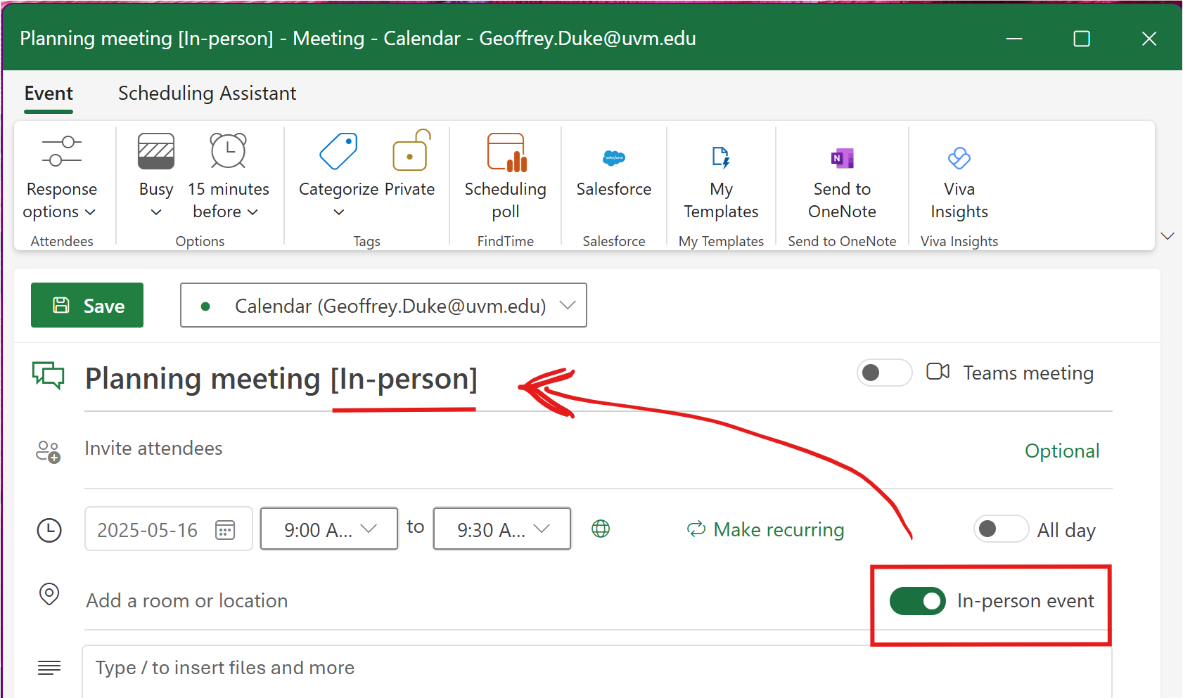Be clear about in-person meeting expectations – Geoff @ UVM